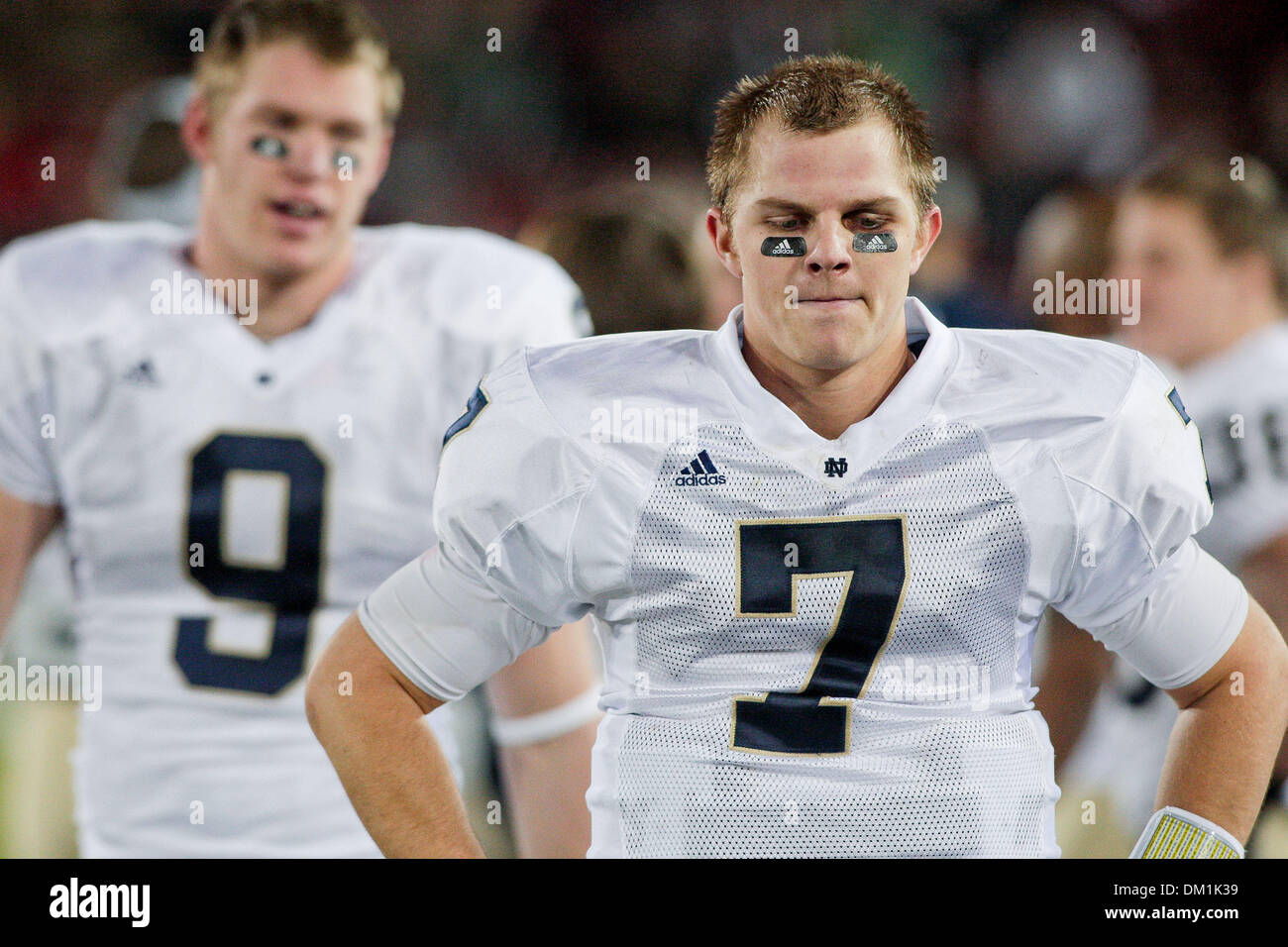 Notre Dame quarterback Jimmy Clausen (7) during game action at the ...