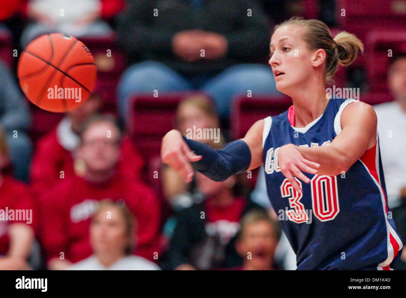 Gonzaga forward Heather Bowman (30) of Spokene, WA during game action ...