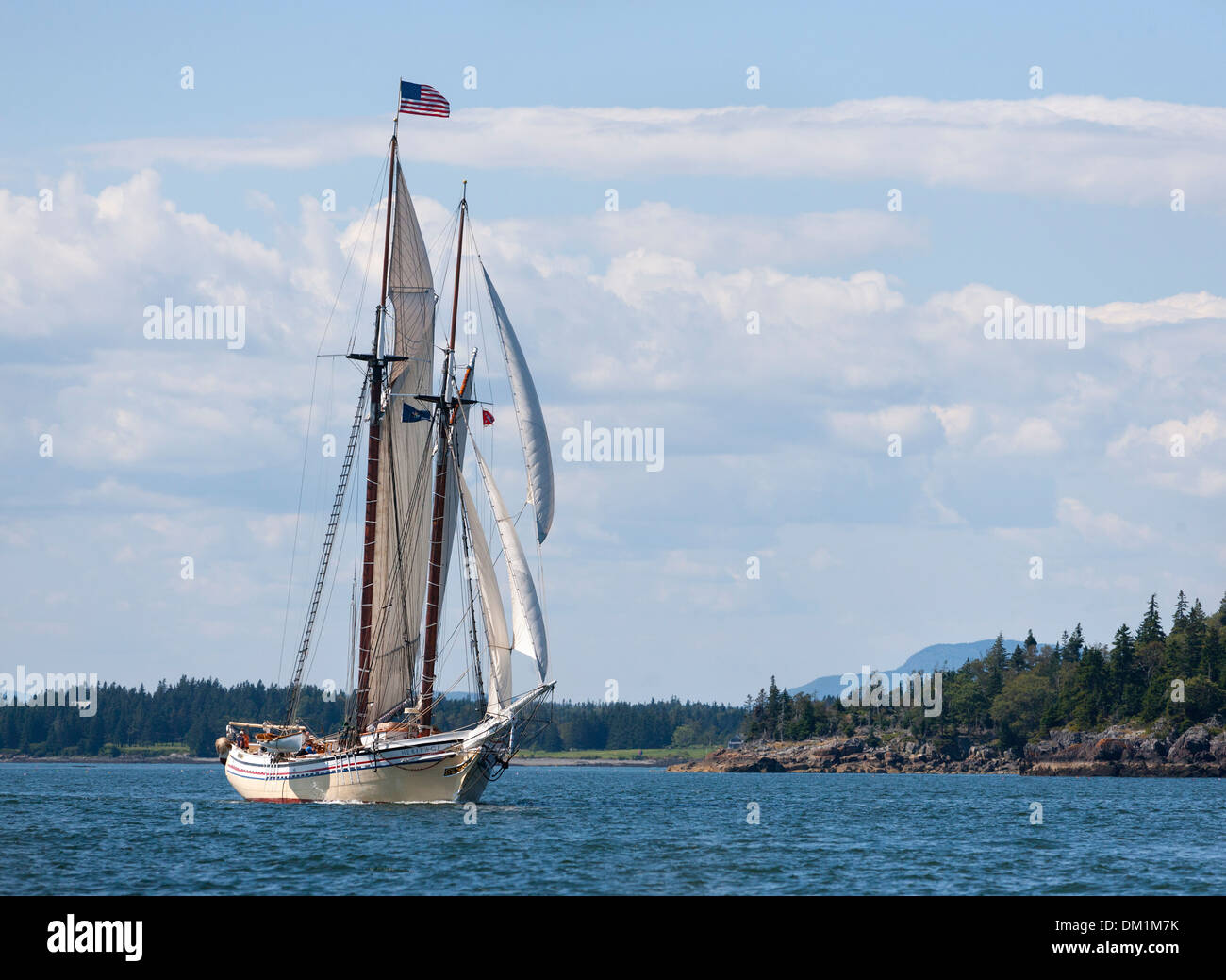 Windjammer Heritage sailing in Maine in Penobscot Bay Stock Photo - Alamy