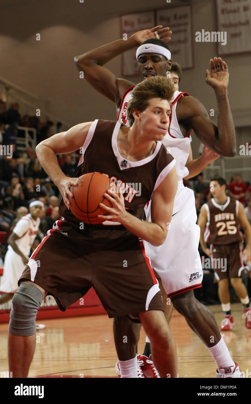 Brown #14 Matt Sullivan. St Johns defeated Brown 79-76 in the game held ...