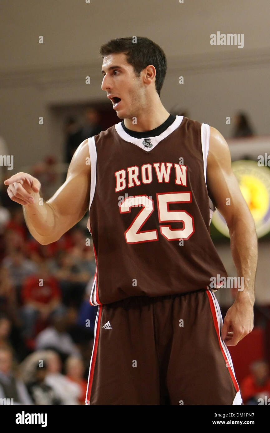 Browns #25 Peter Sullivan calls the play. St Johns defeated Brown 79-76 ...