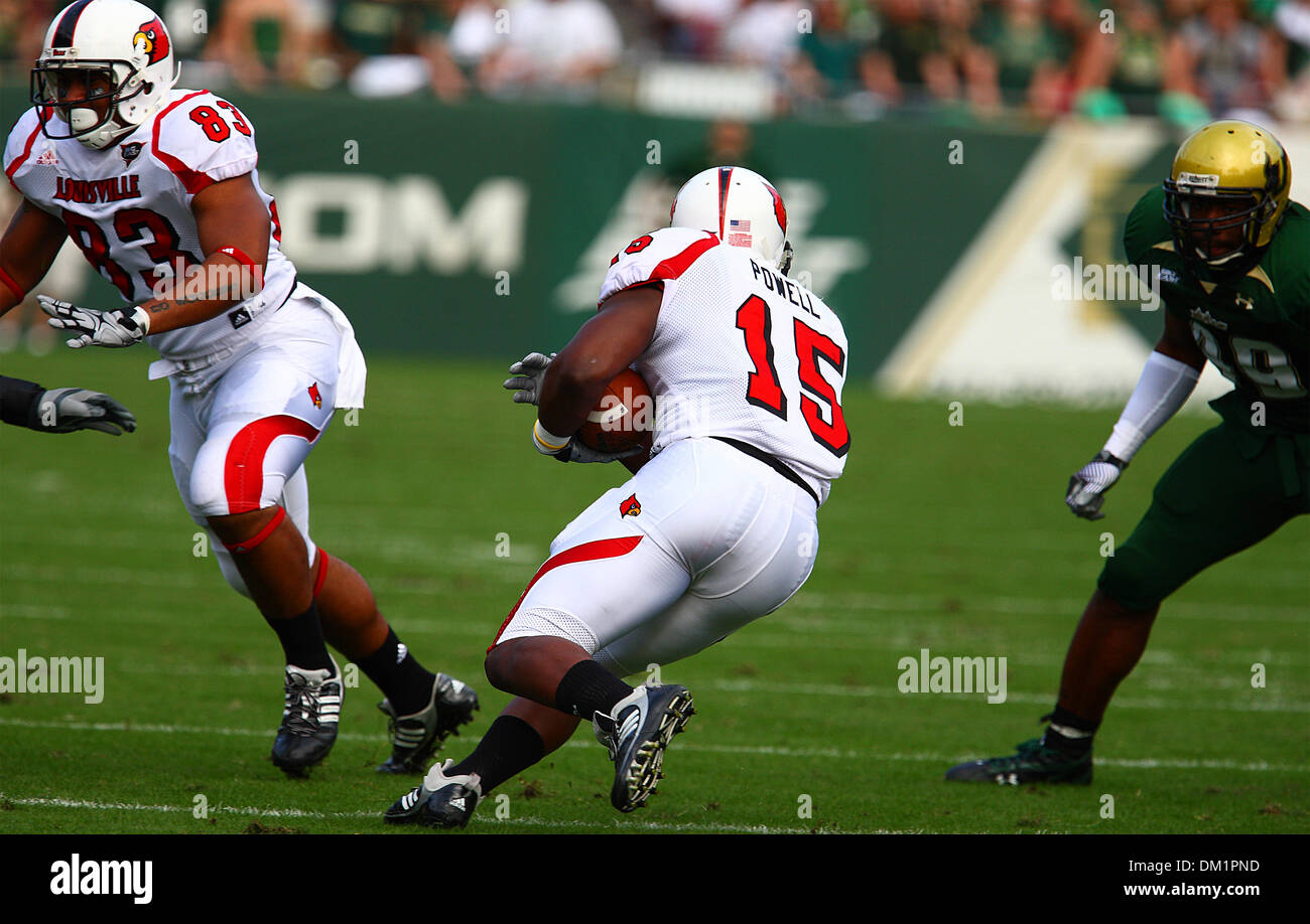Louisville running back Bilal Powell #15 returns the ball during the ...