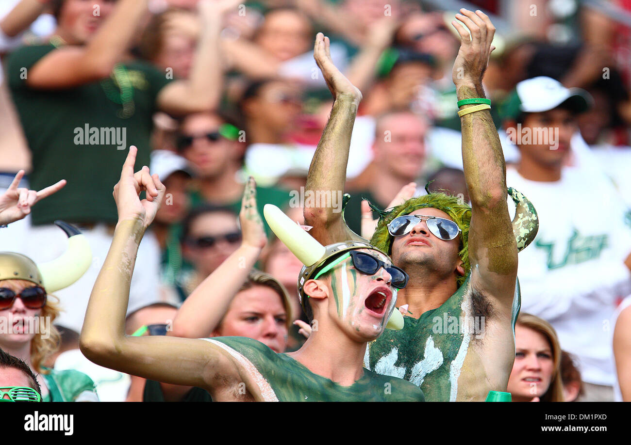 South Florida fans celebrate during the first half in the game between ...