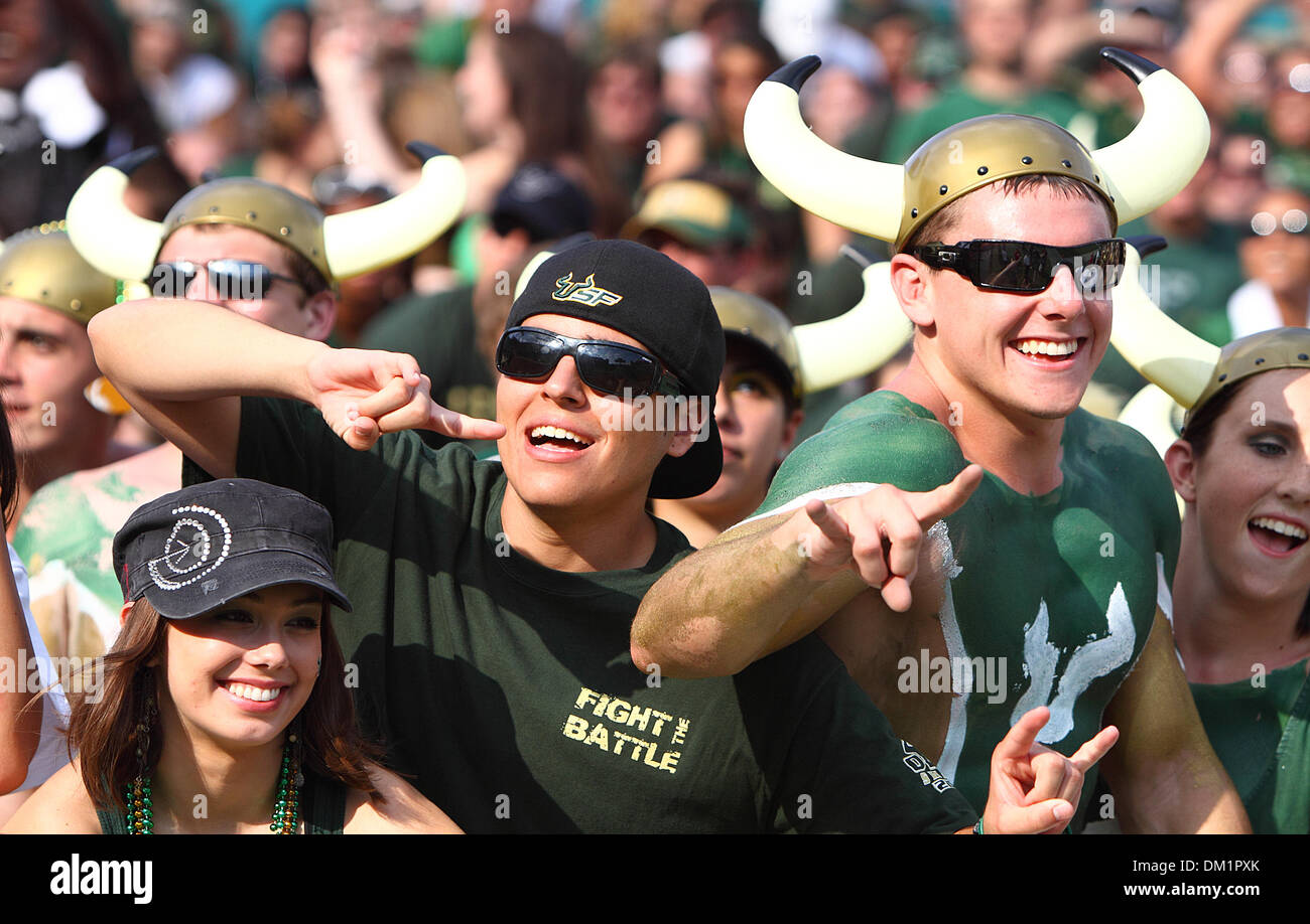 South Florida fans celebrate during the first half in the game between ...