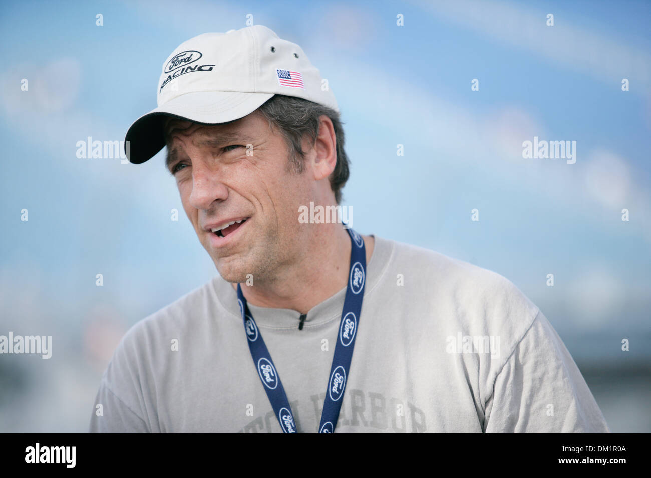 Dirty Job's Mike Rowe in pit row during Friday's qualifying for the ...