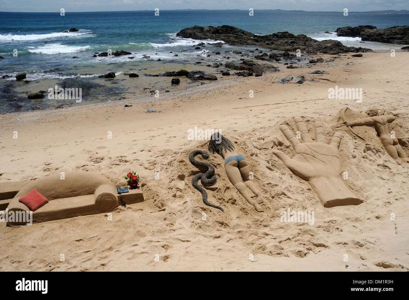 Sand Sculptures on Barra Beach in Salvador, Brazil Stock Photo - Alamy