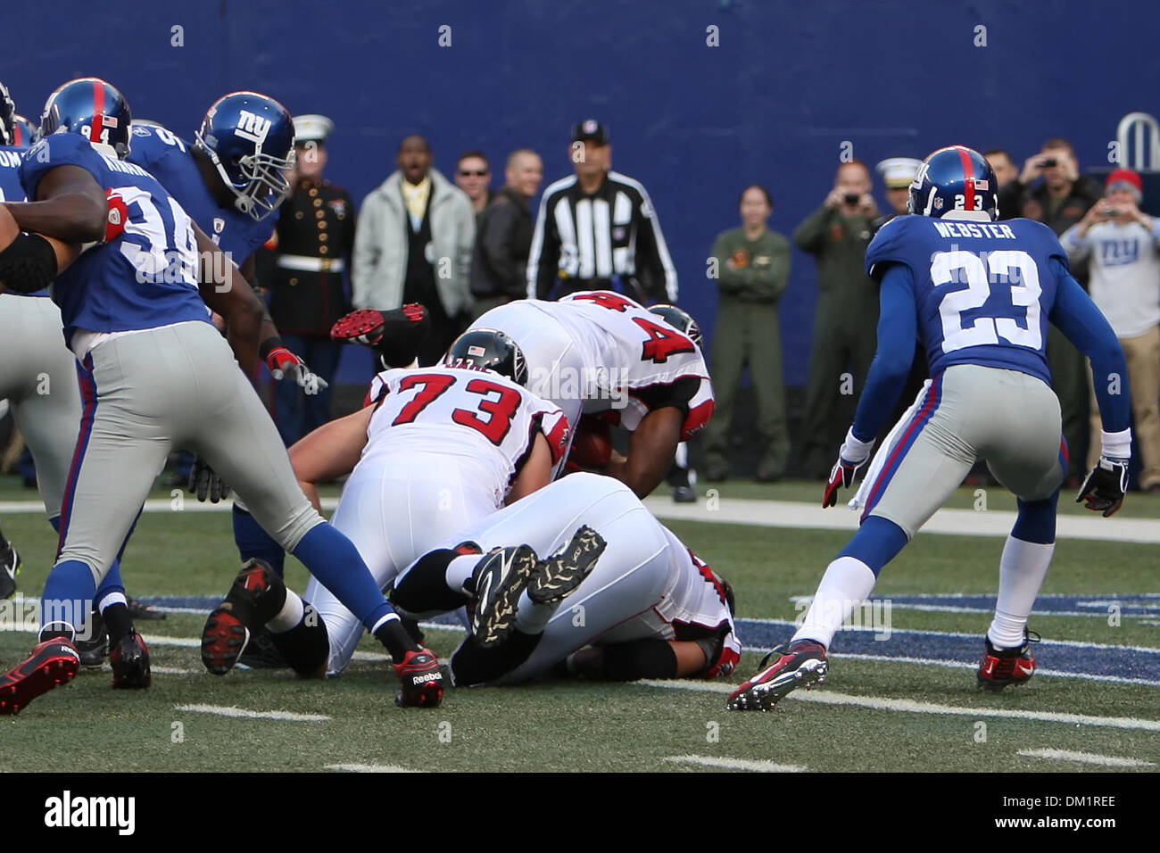 Falcons #44 Running Back Jason Snelling tumbles into the endzone in the ...