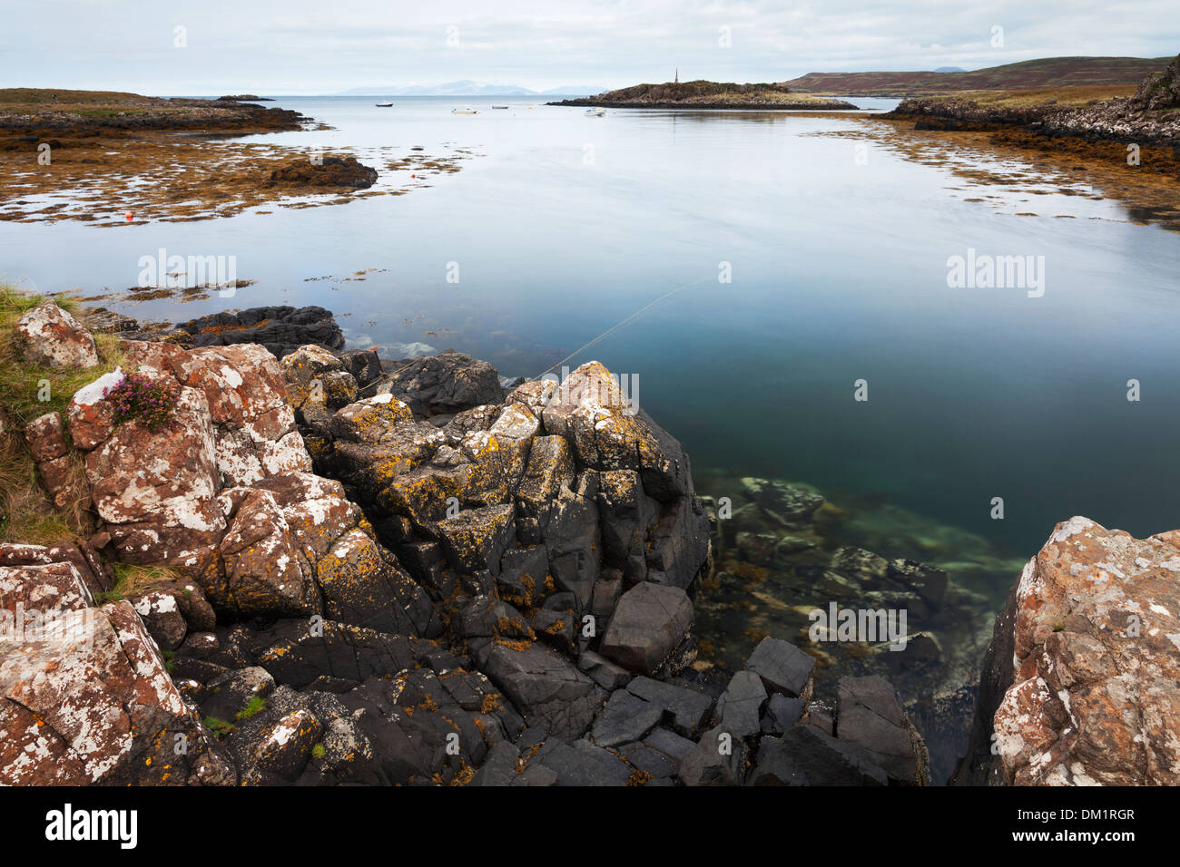 View from Croig Pier near Dervaig, Isle of Mull. In the distance are ...