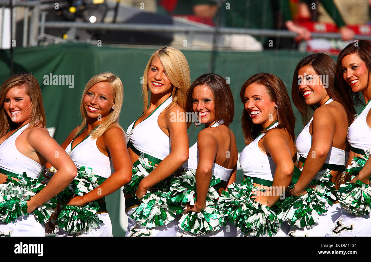South Florida cheerleaders during the first half of the game between ...
