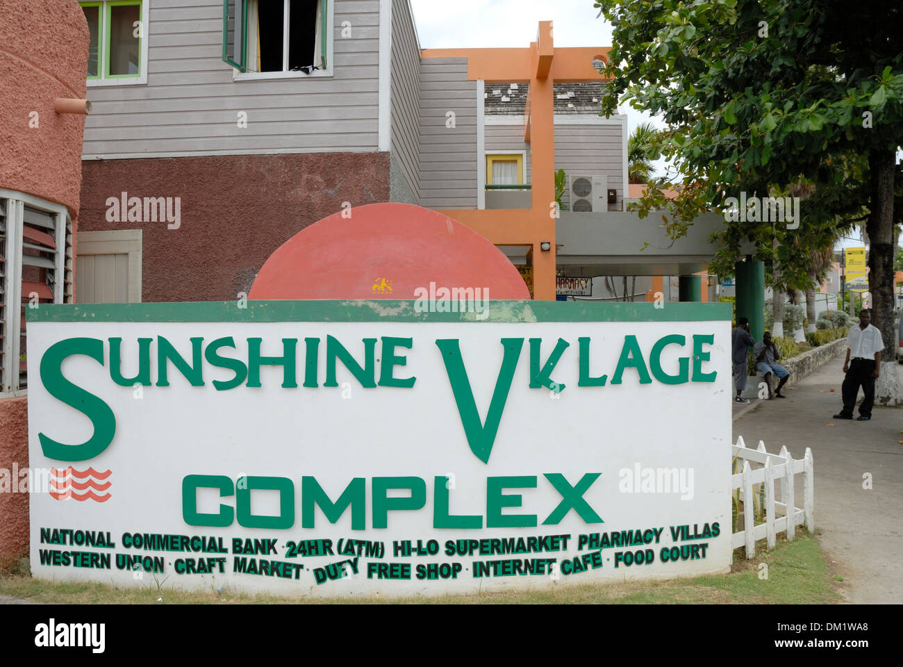"Sunshine Village Complex" Mall Sign at West End near Negril, Jamaica ...