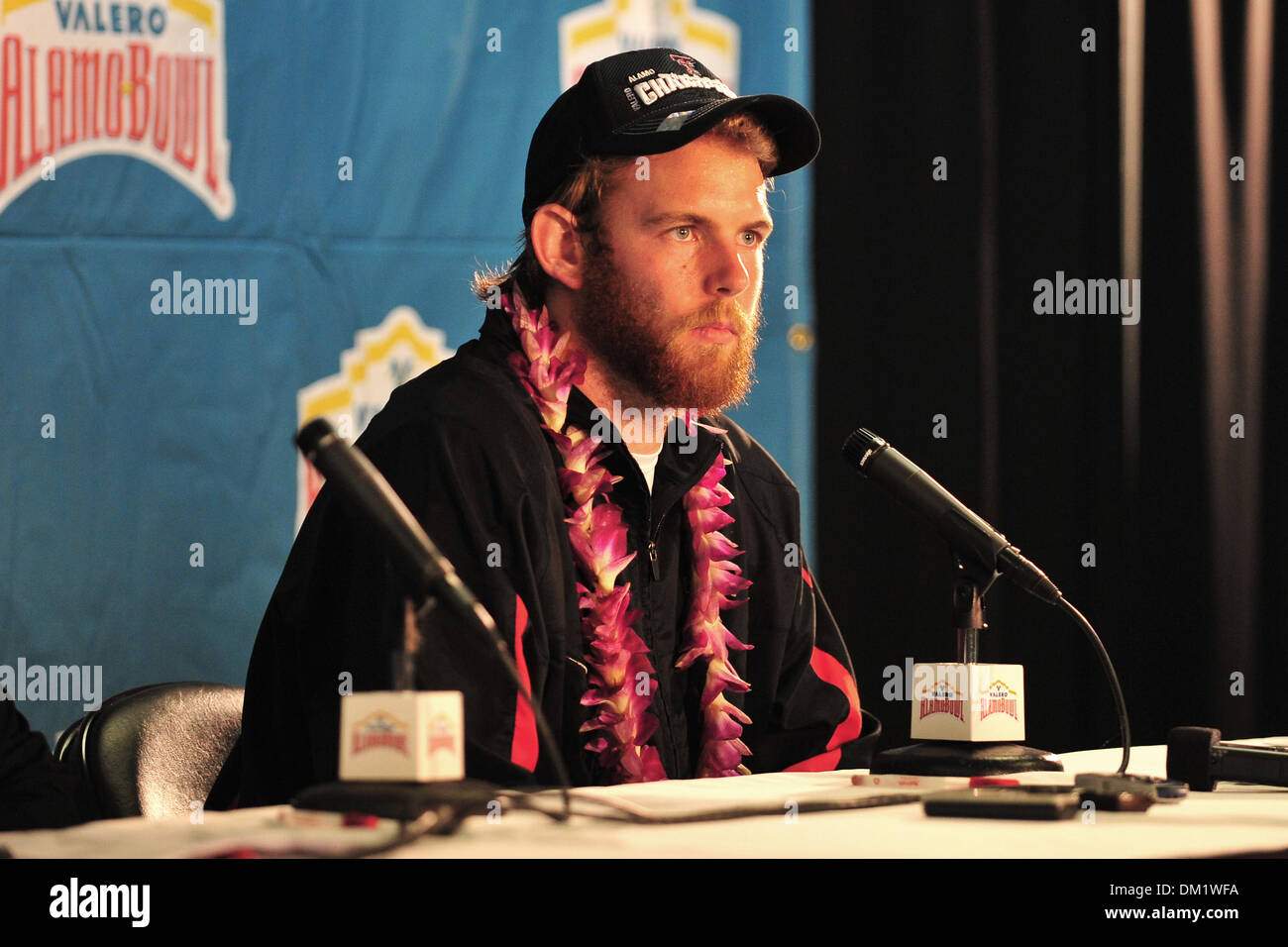 Texas Tech quarterback Taylor Potts #15 during a post-game press ...