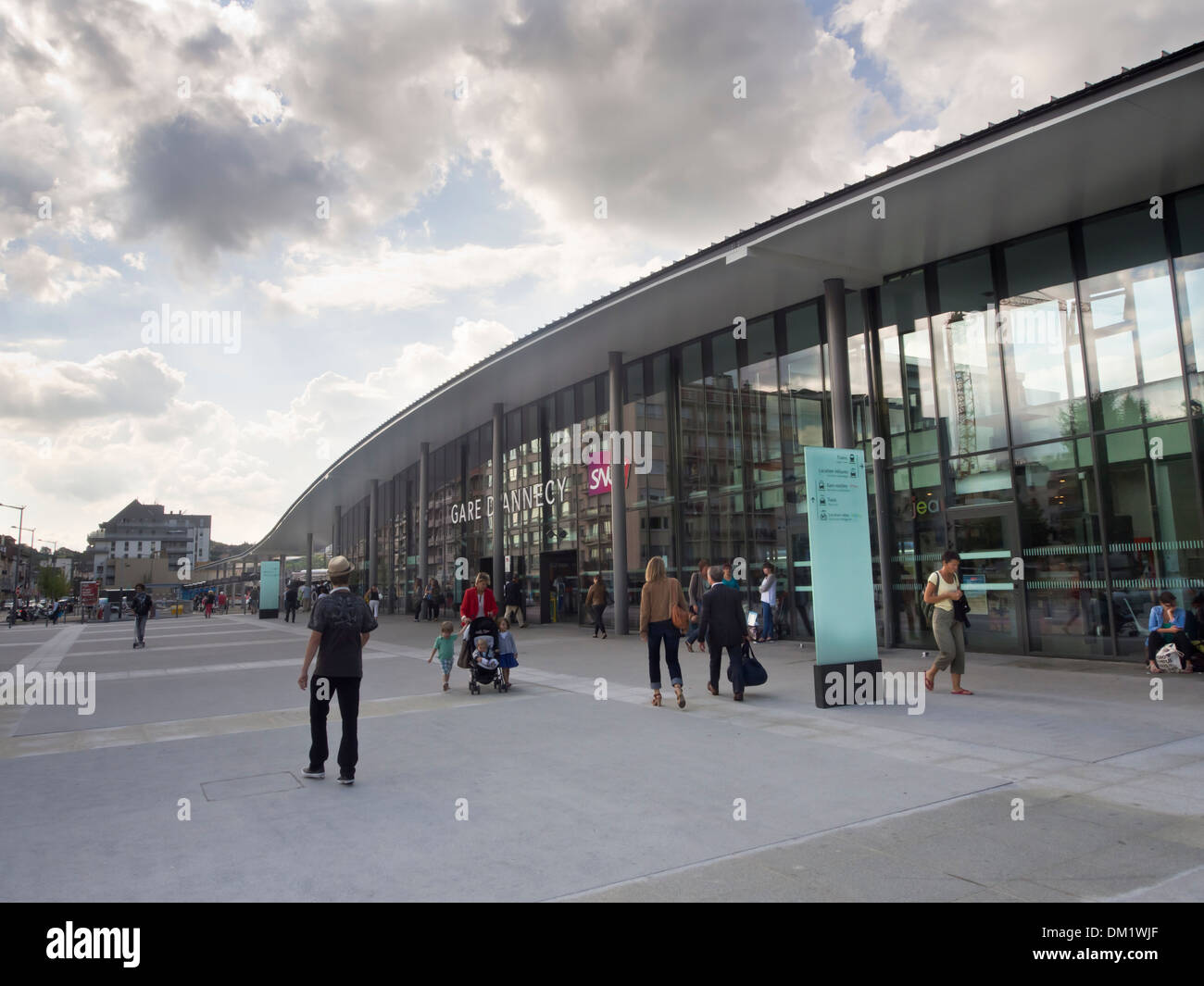 Railway station building, Gare, in Annecy France and Place de la Gare ...