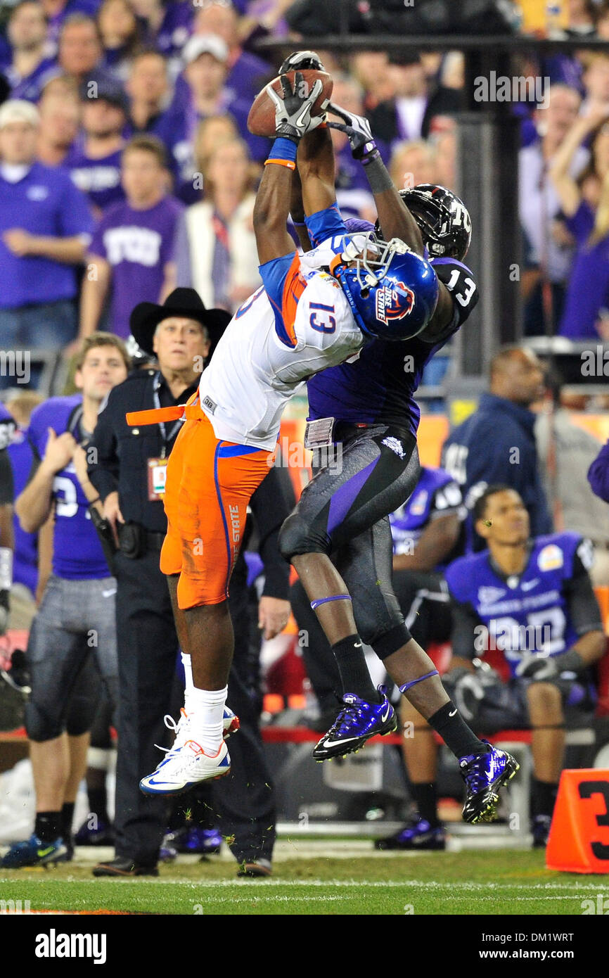 Boise State cornerback Brandyn Thompson #13 and TCU wide receiver ...