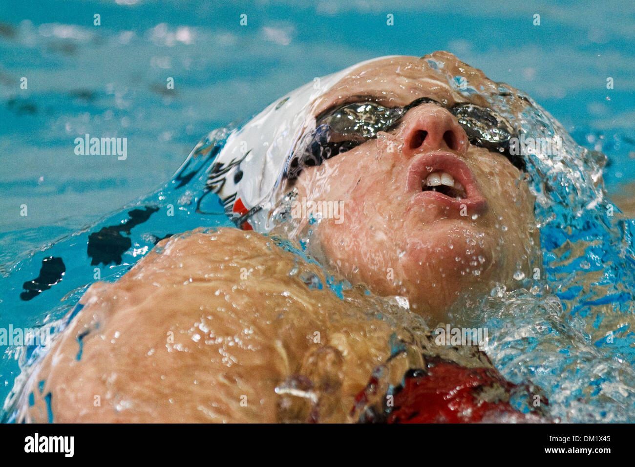 An Ohio State swimmer glides through the water in the 200-yard ...
