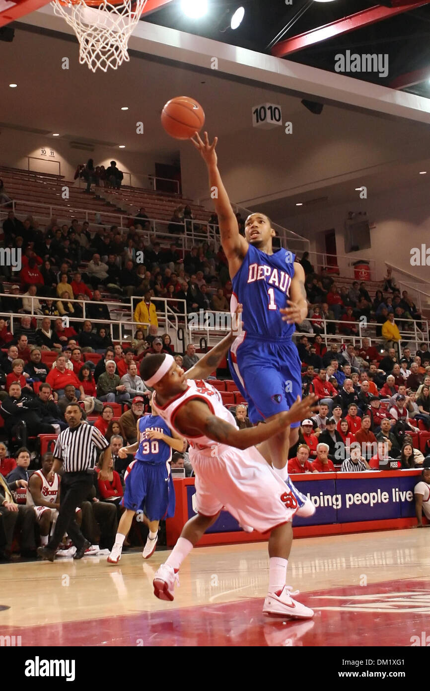 Depaul #1 Mike Stovall shoots. St. Johns defeated Depaul 67-47 in the ...