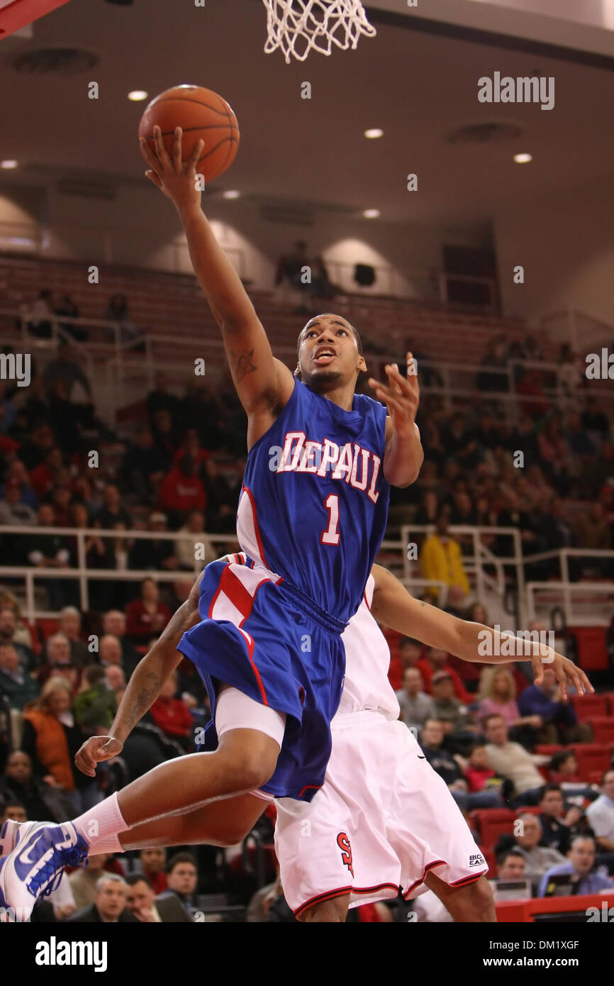 Depaul's #1 Mike Stoval with a lay up. St. Johns defeated Depaul 67-47 ...