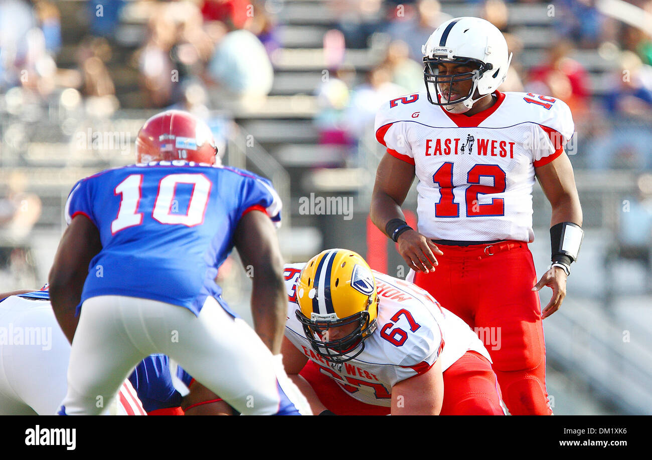 East team's quarterback Daryll Clark #12 sets up during the first half ...