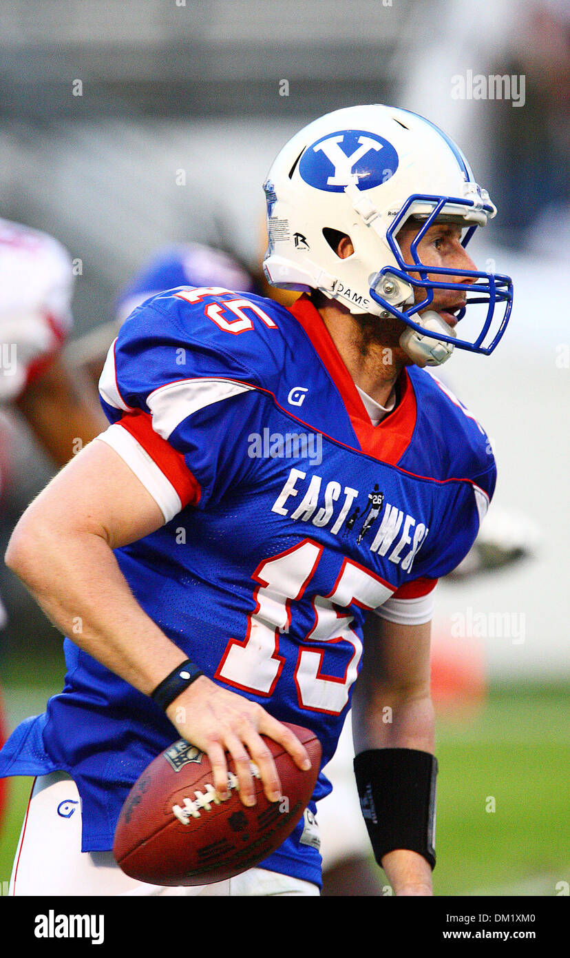 West team's quarterback Max Hall #15 sets up for a pass during the ...