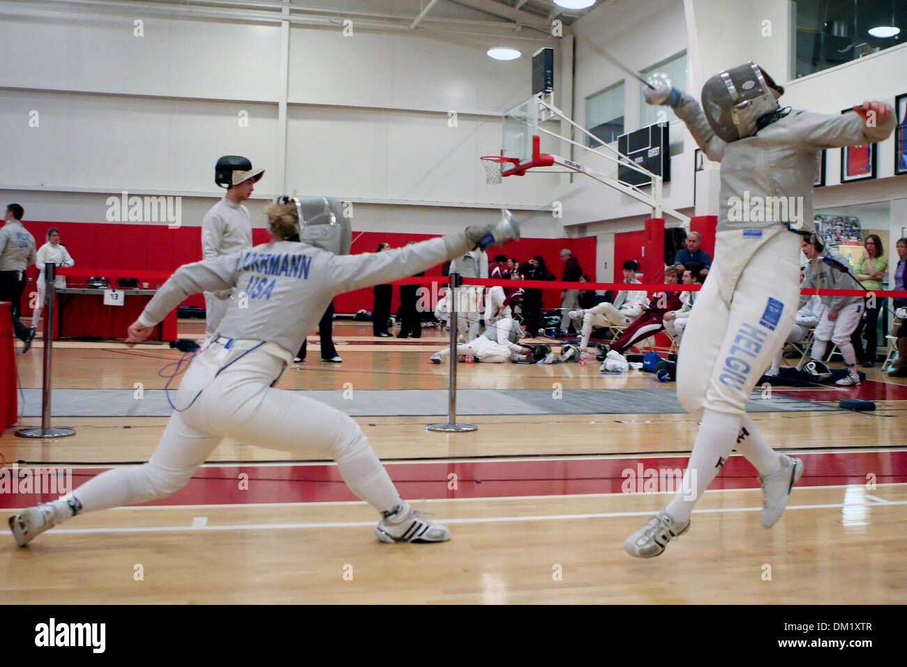 Notre Dame's Sarah Borman on the attack with Harvard's Helgiu at the St ...