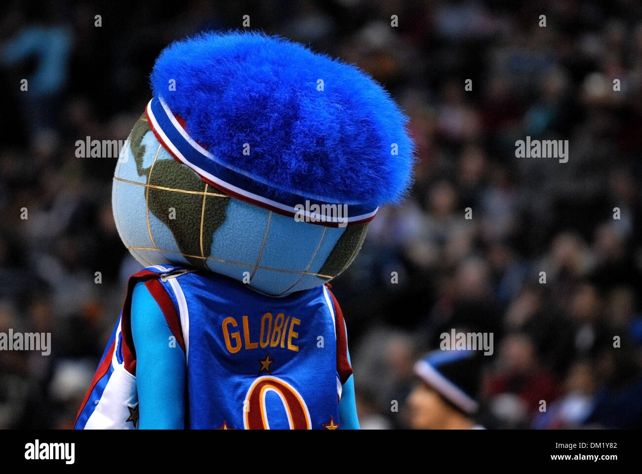 The Harlem Globetrotters' mascot, Globie, during the game against the ...