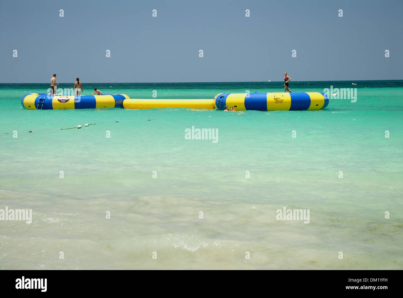 Floating Inflated Tubes for Recreational Swimming on 7-Mile Beach on ...