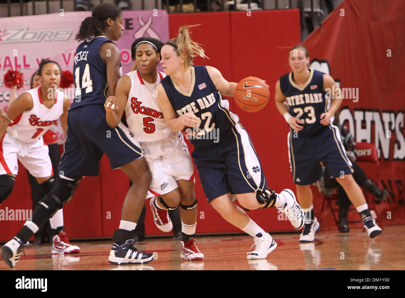 St. John's guard Nadirah McKenith #5 squeezes through Notre Dame's ...