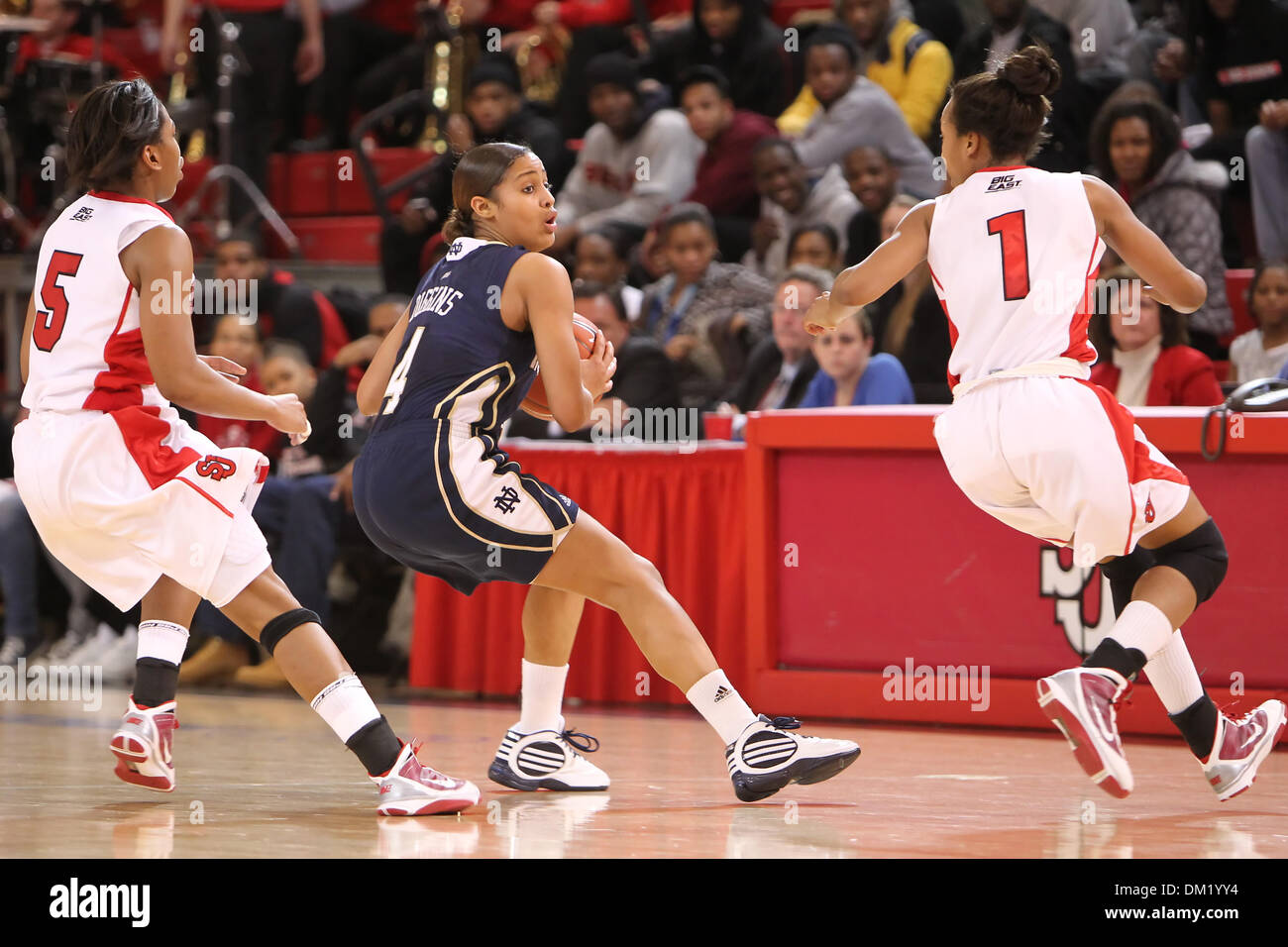 Notre Dame guard Skylar Diggins #4 double teamed by St. John's Nadirah ...