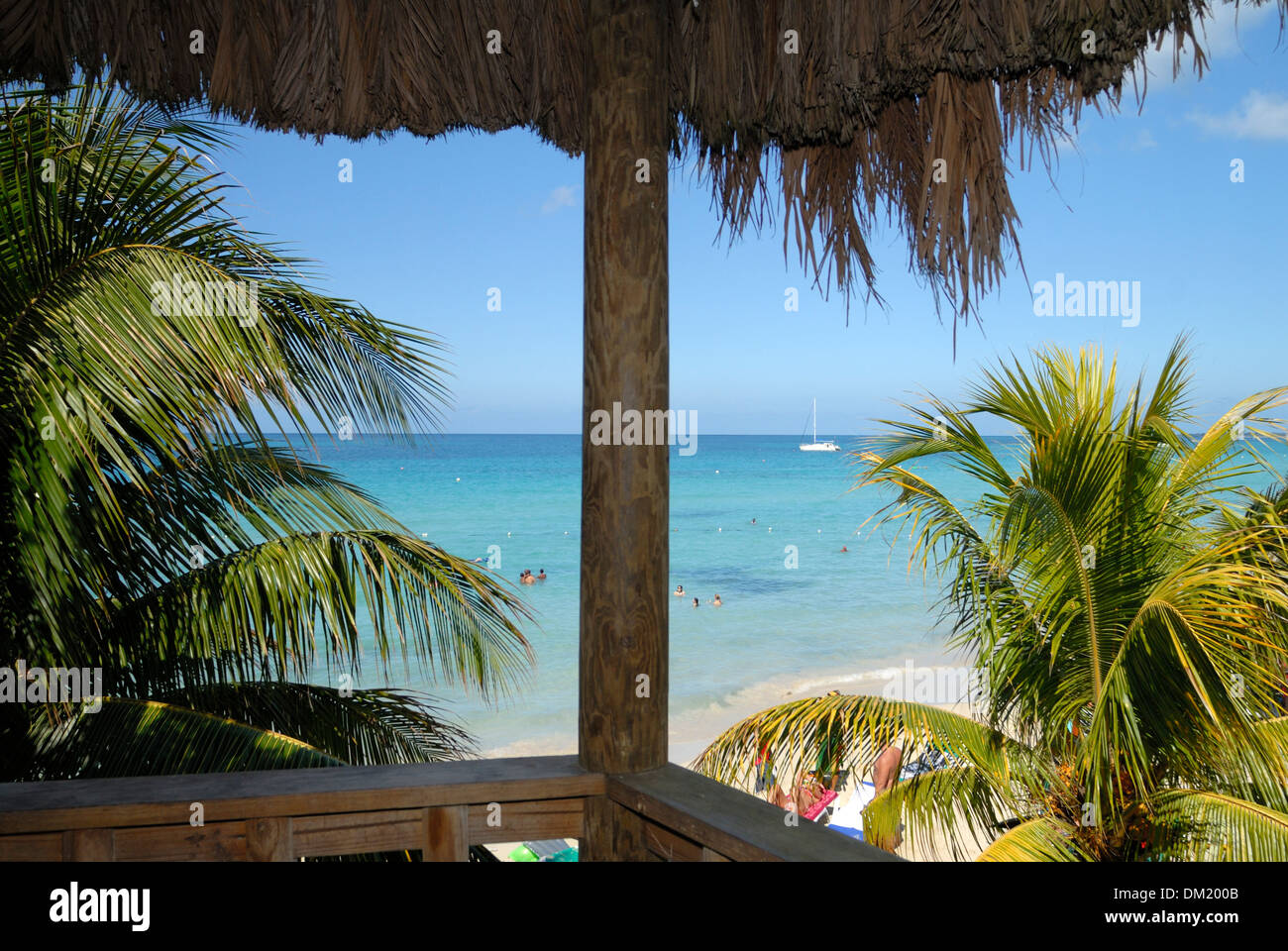 View from Kuyaba Restaurant on 7-Mile Beach on Negril, Jamaica Stock ...