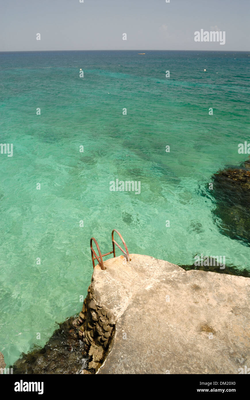 Jumping Point into Sea at Cliffs Near Xtabi Hotel at West End of Negril ...