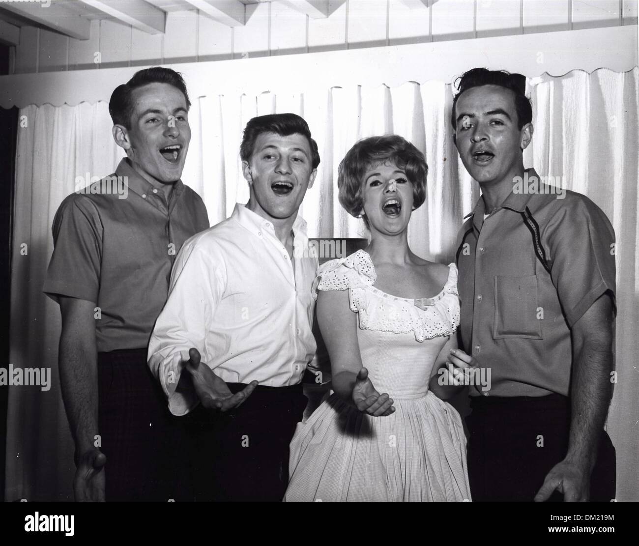 CONNIE STEVENS Jimmy Blaine , Tony Butala Art Westgate at her home in ...