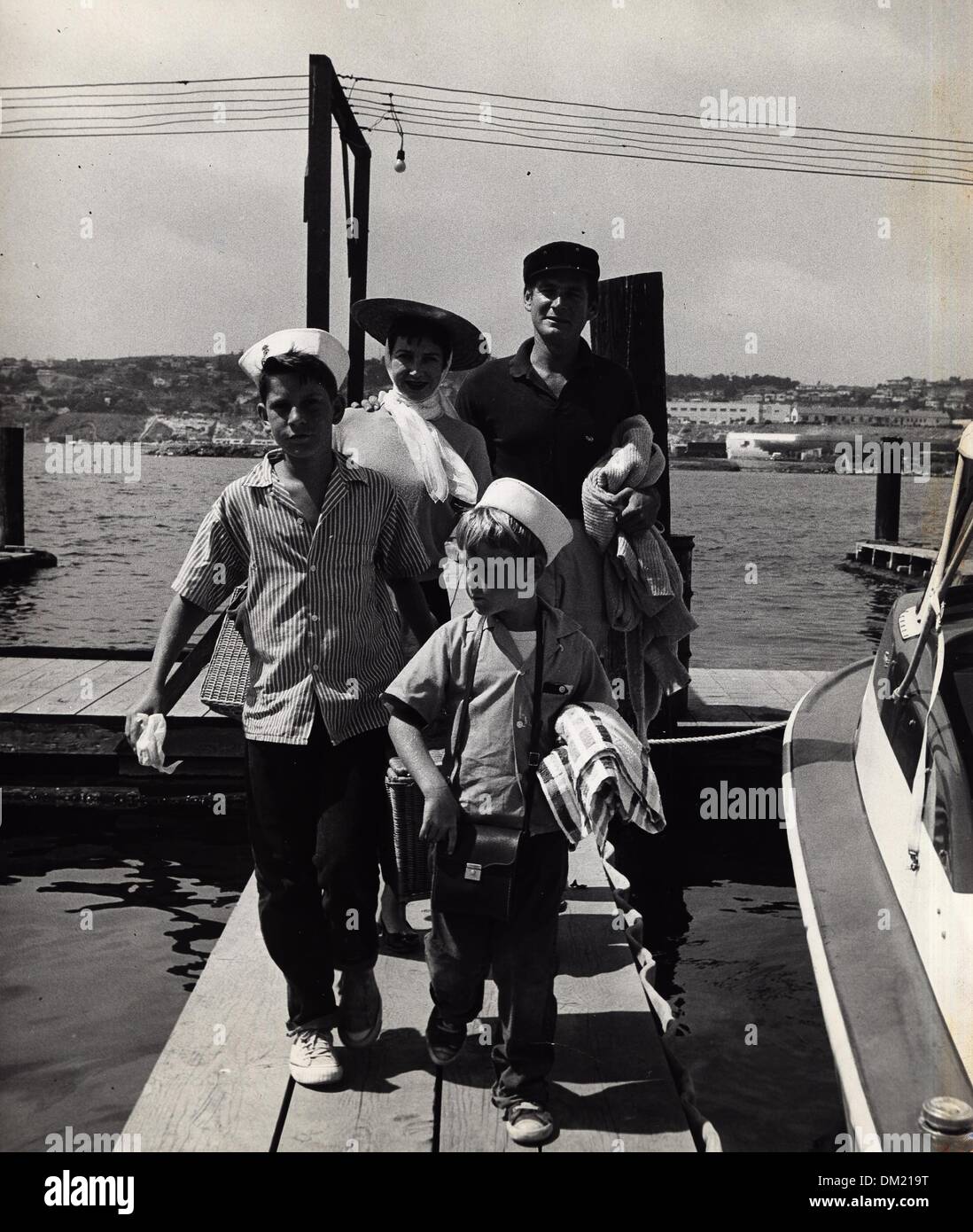 GENE BARRY with wife Betty and sons Michael Lewis Barry , Frederick ...