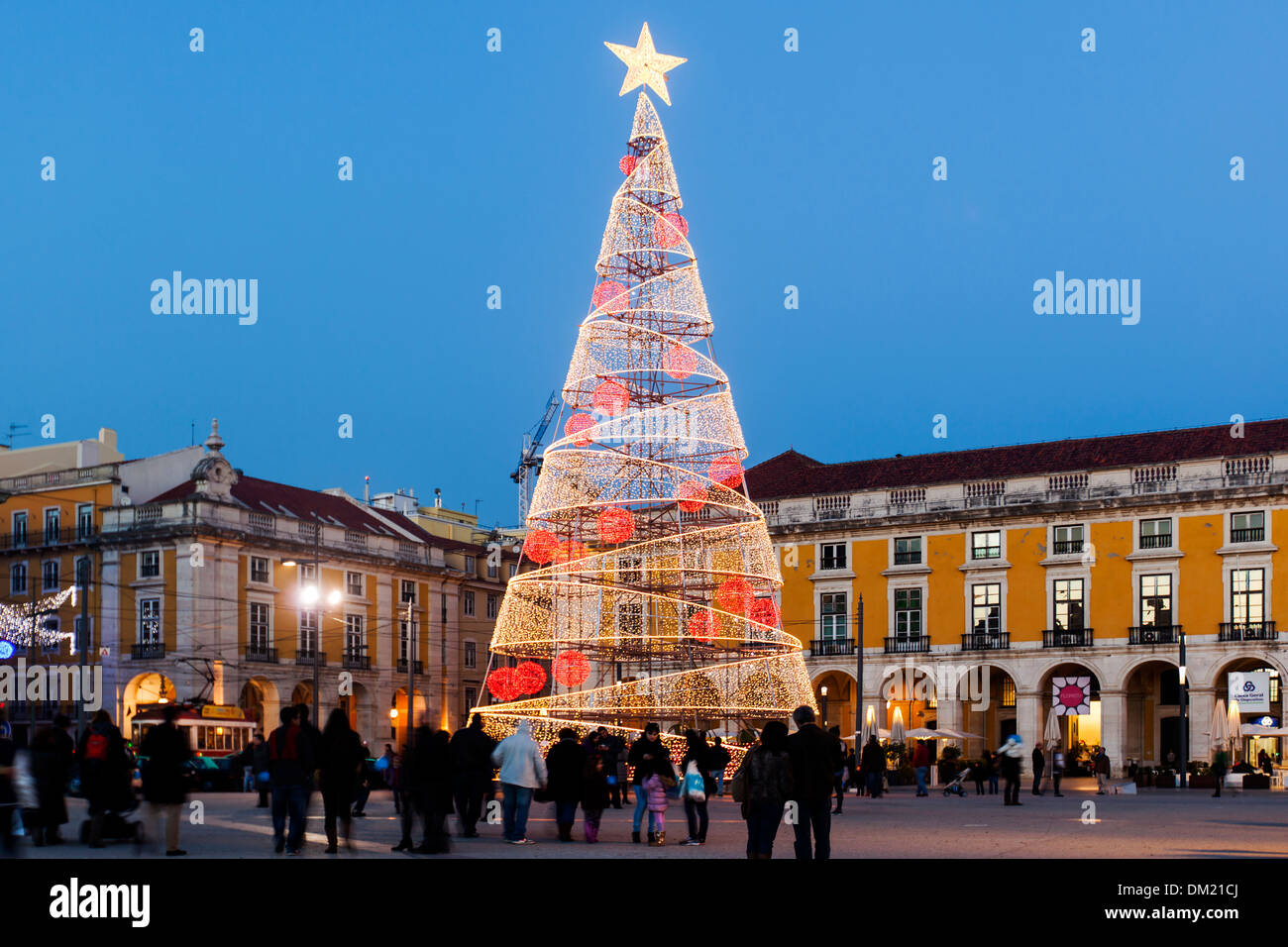 Christmas Tree at Praca do Comercio , Lisbon, Portugal, Europe Stock ...