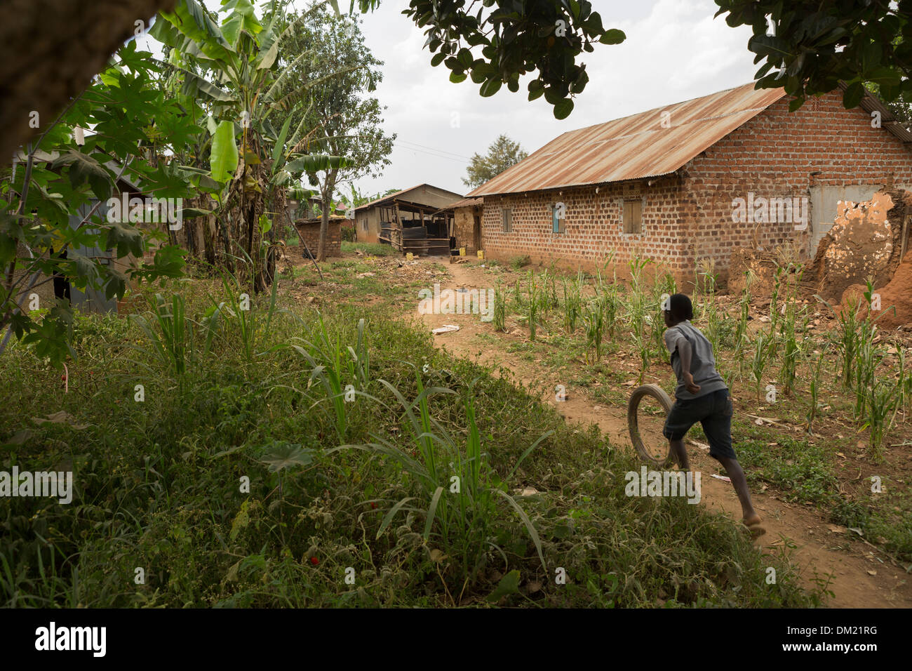 Rural village scene - Gombe, Uganda, East Africa Stock Photo - Alamy