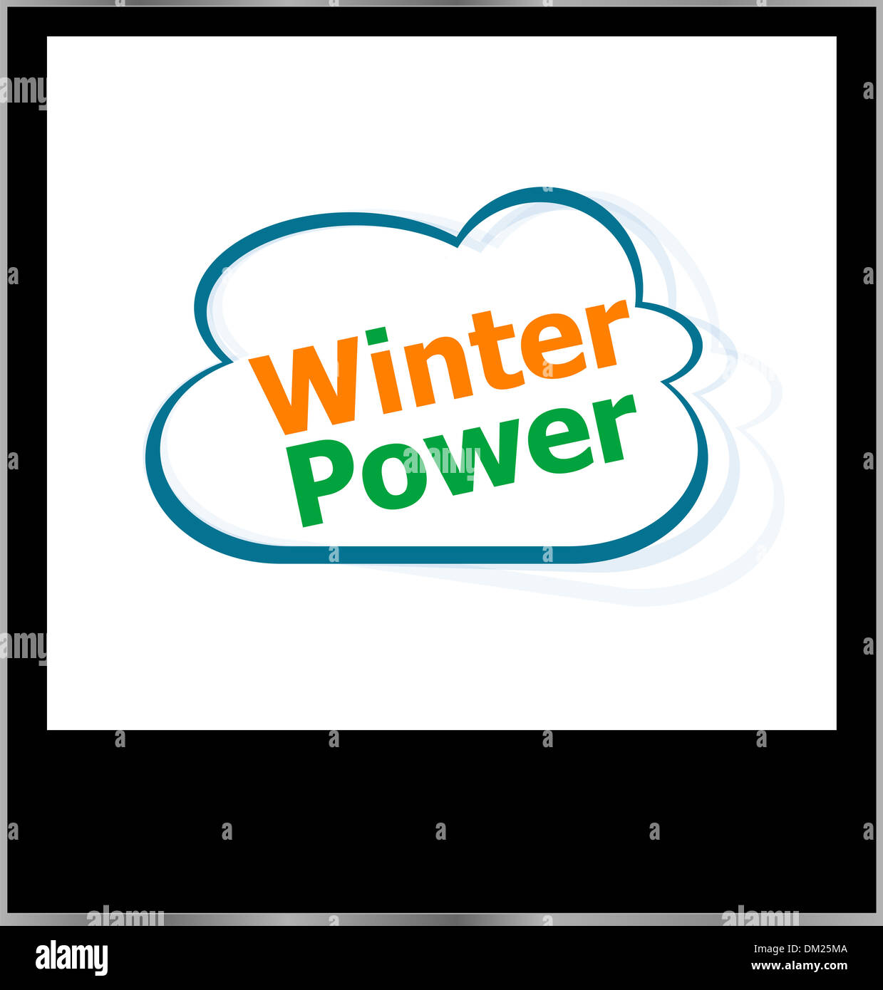 winter power word on cloud, isolated photo frame Stock Photo - Alamy