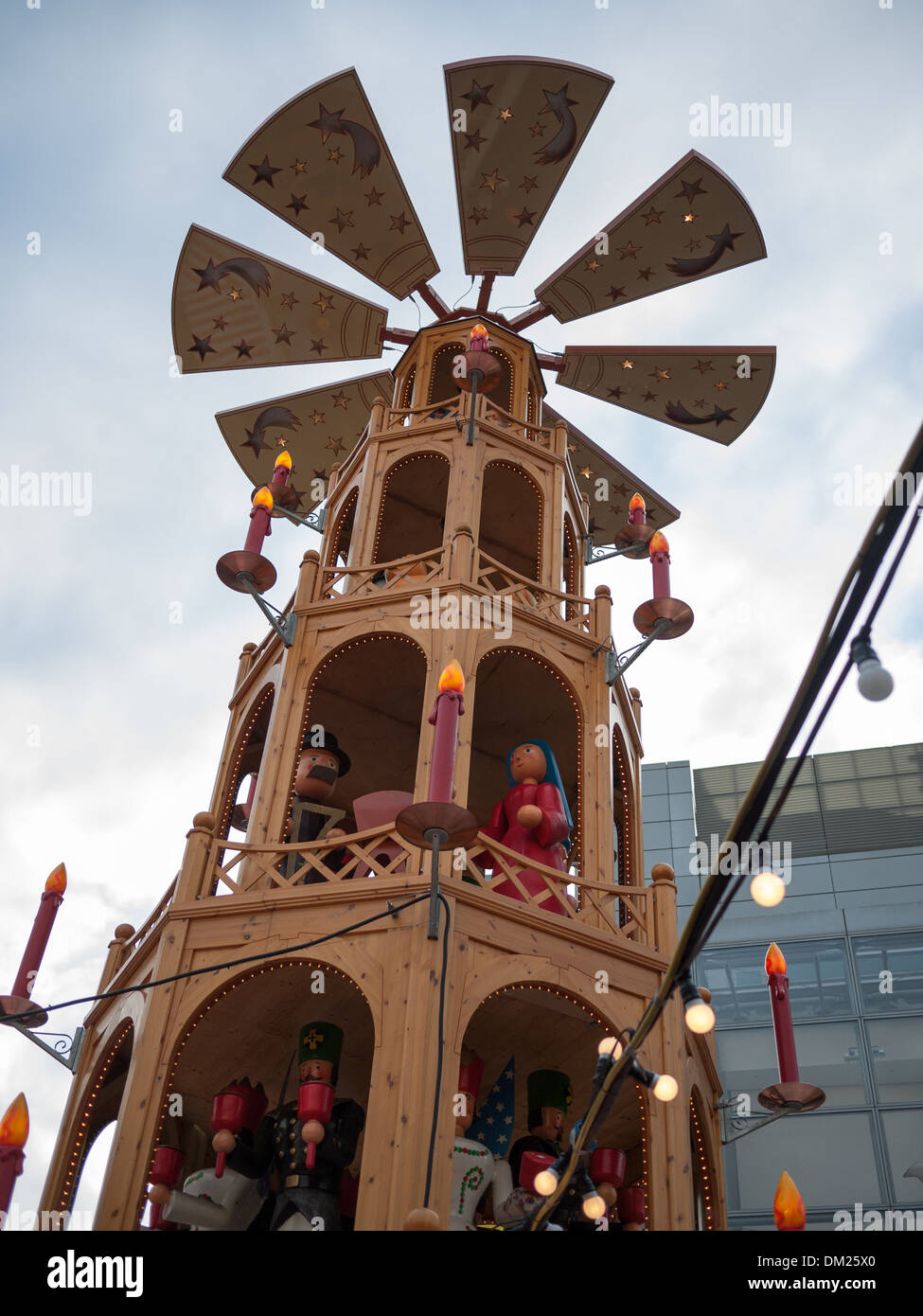 Decorative windmill at Manchester Christmas Markets Stock Photo - Alamy