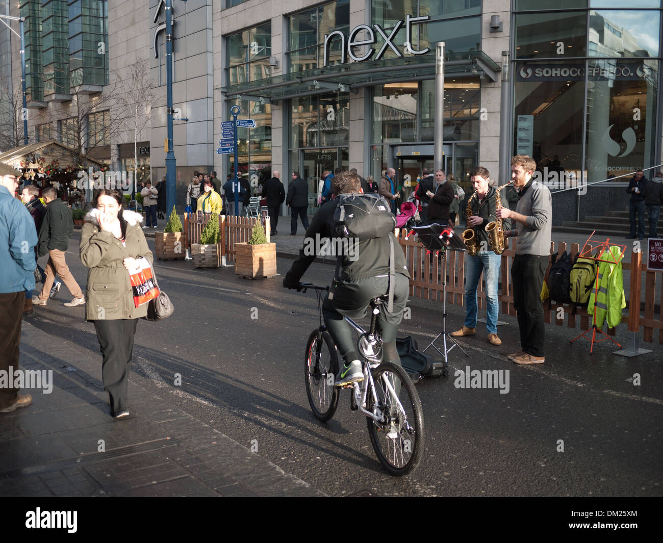 Manchester winter street scene Stock Photo - Alamy