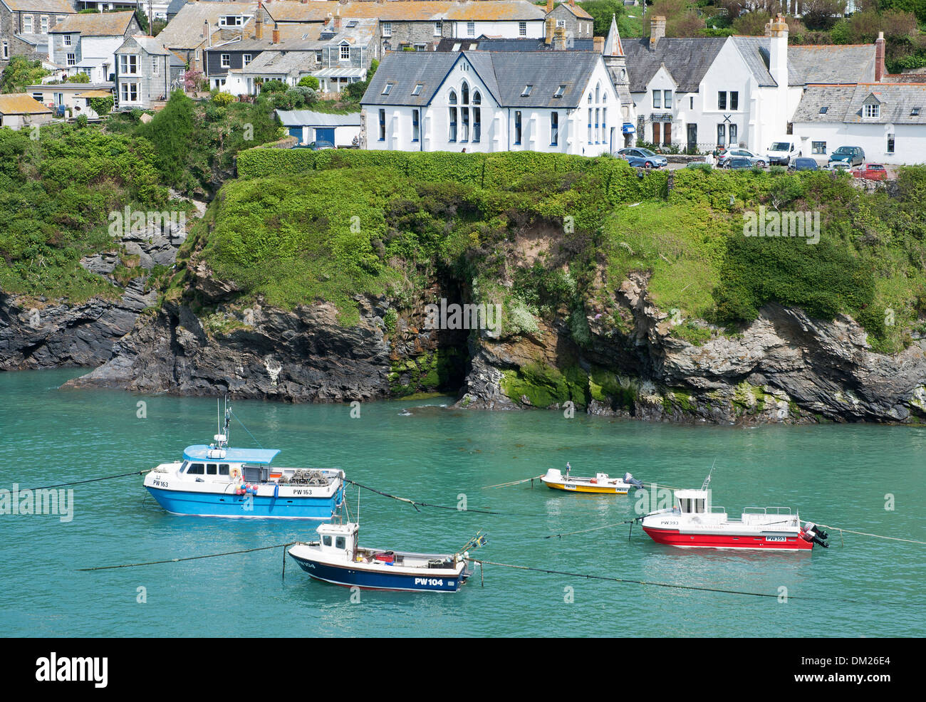 Fishing boats at Port Isaac in Cornwall, UK Stock Photo - Alamy