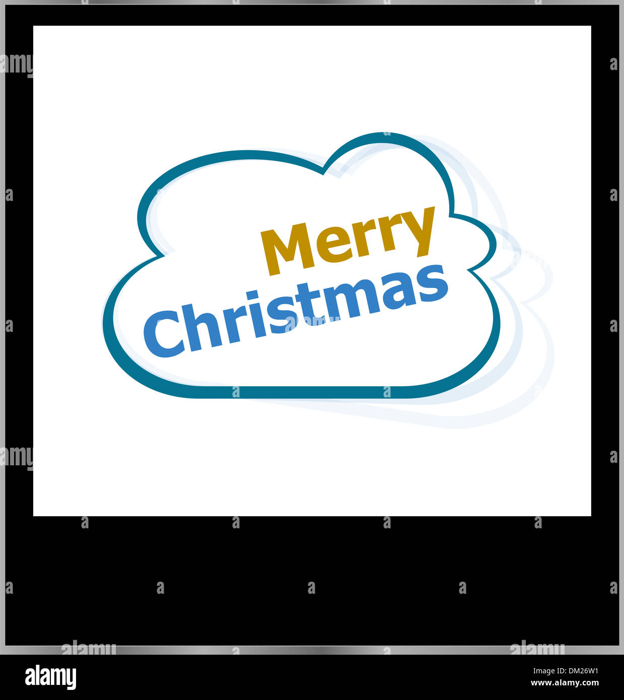 merry christmas word on cloud, isolated photo frame Stock Photo - Alamy