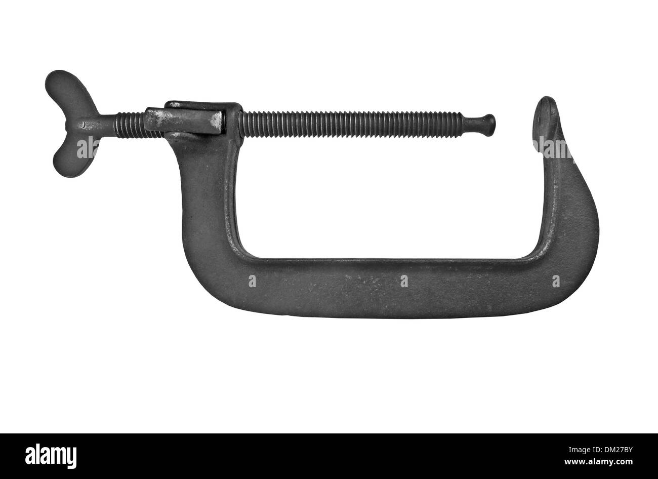 vintage rusty clamp isolated over white background Stock Photo - Alamy
