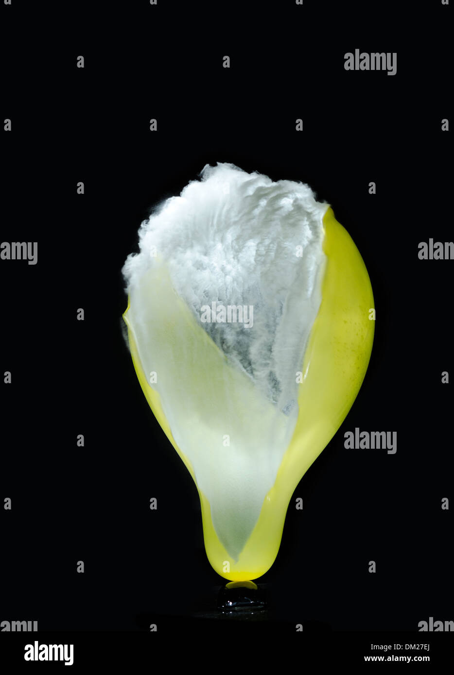 high speed flash capturing bursting balloon and visible sound wave ...