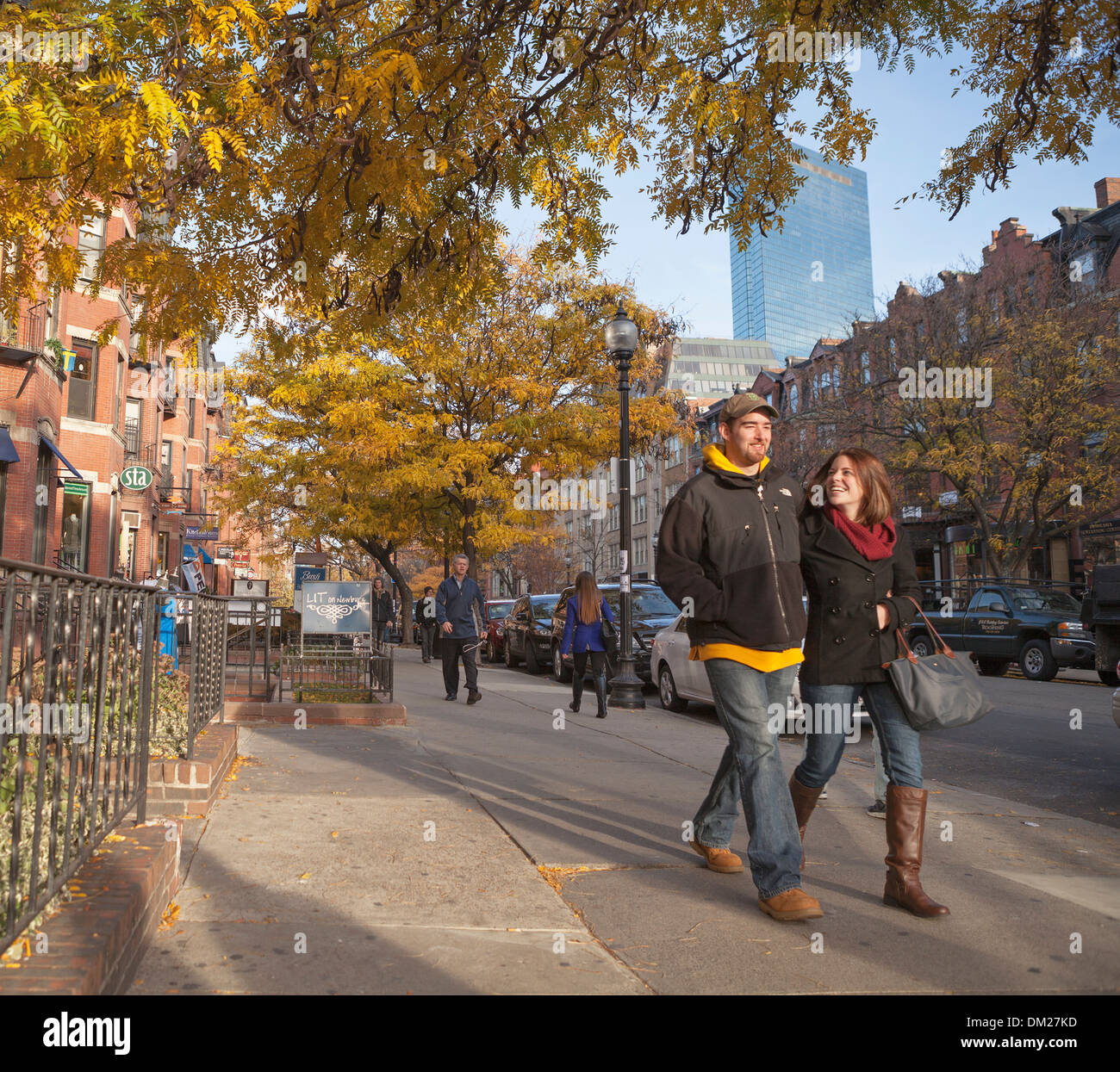 Newbury Street in the Back Bay area of Boston is a vibrant shopping and ...