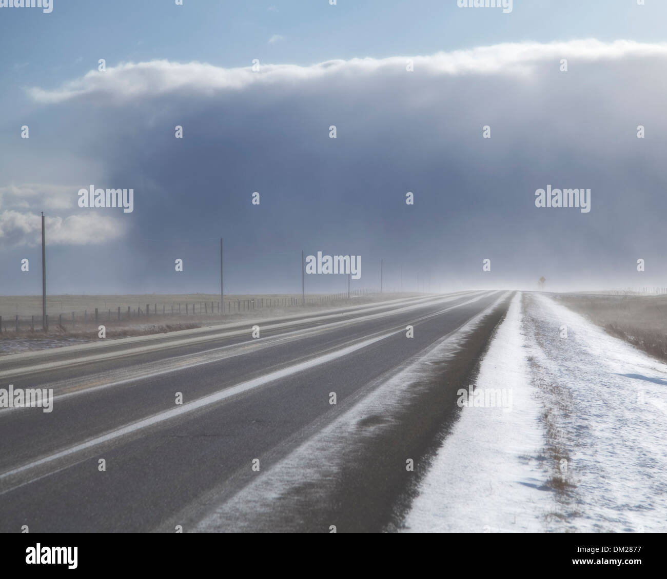 Alberta, prairie landscape with winter storm on the horizon Stock Photo ...