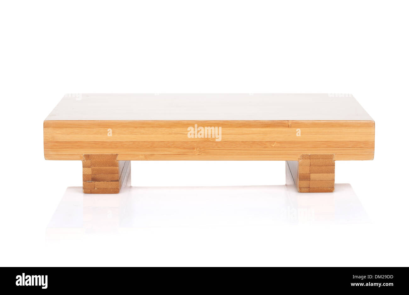 Wooden table for japanese food. Isolated on white background Stock ...