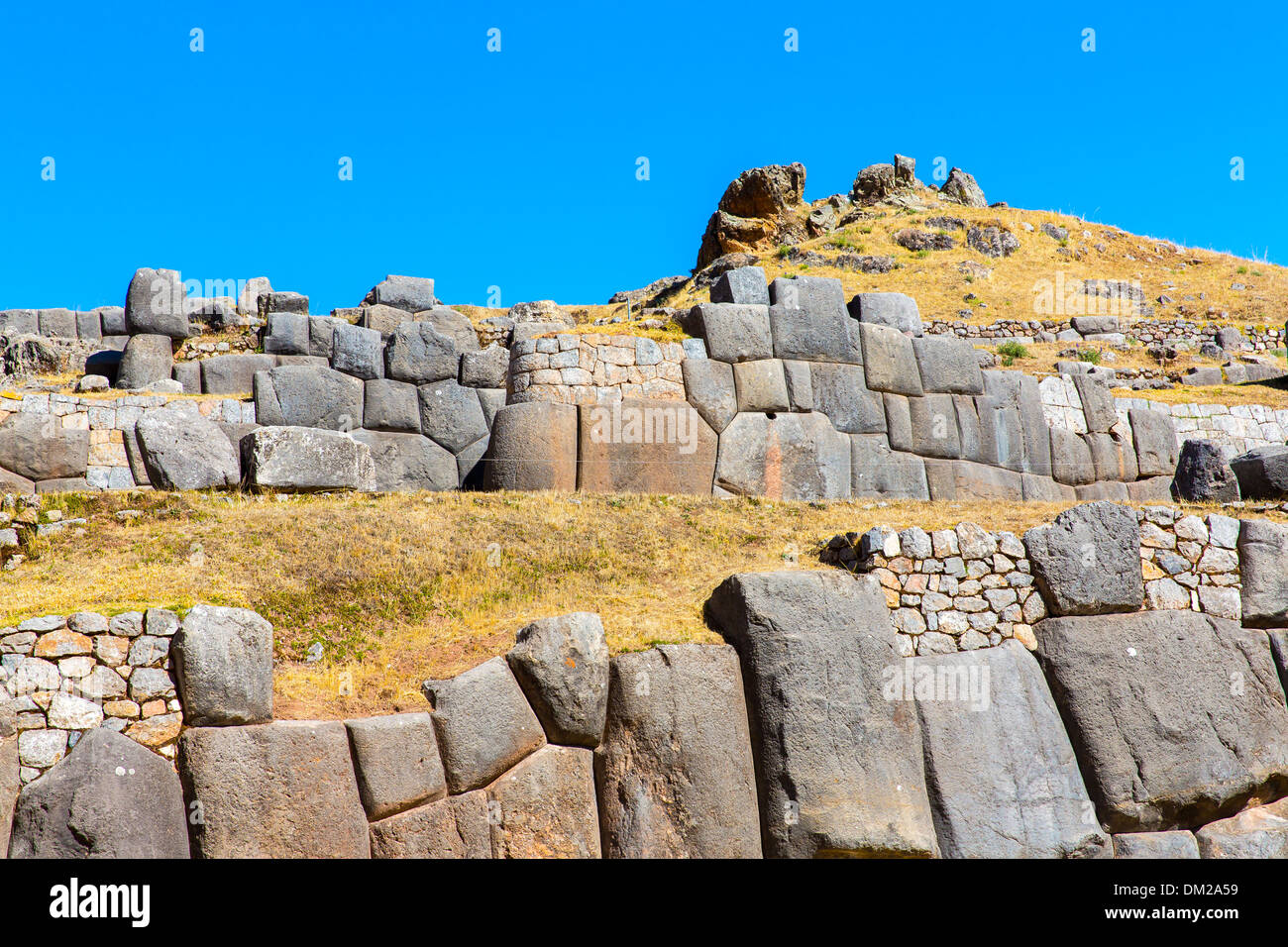 Inca Wall in SAQSAYWAMAN Peru South America. Example of polygonal ...