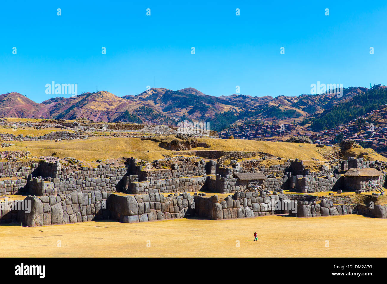 Inca Wall in SAQSAYWAMAN Peru South America. Example of polygonal ...