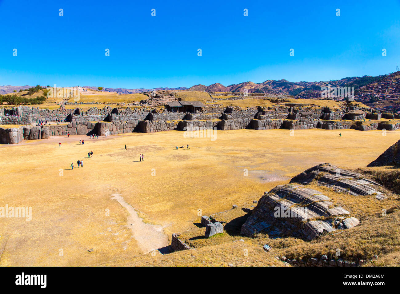 Inca Wall in SAQSAYWAMAN Peru South America. Example of polygonal ...