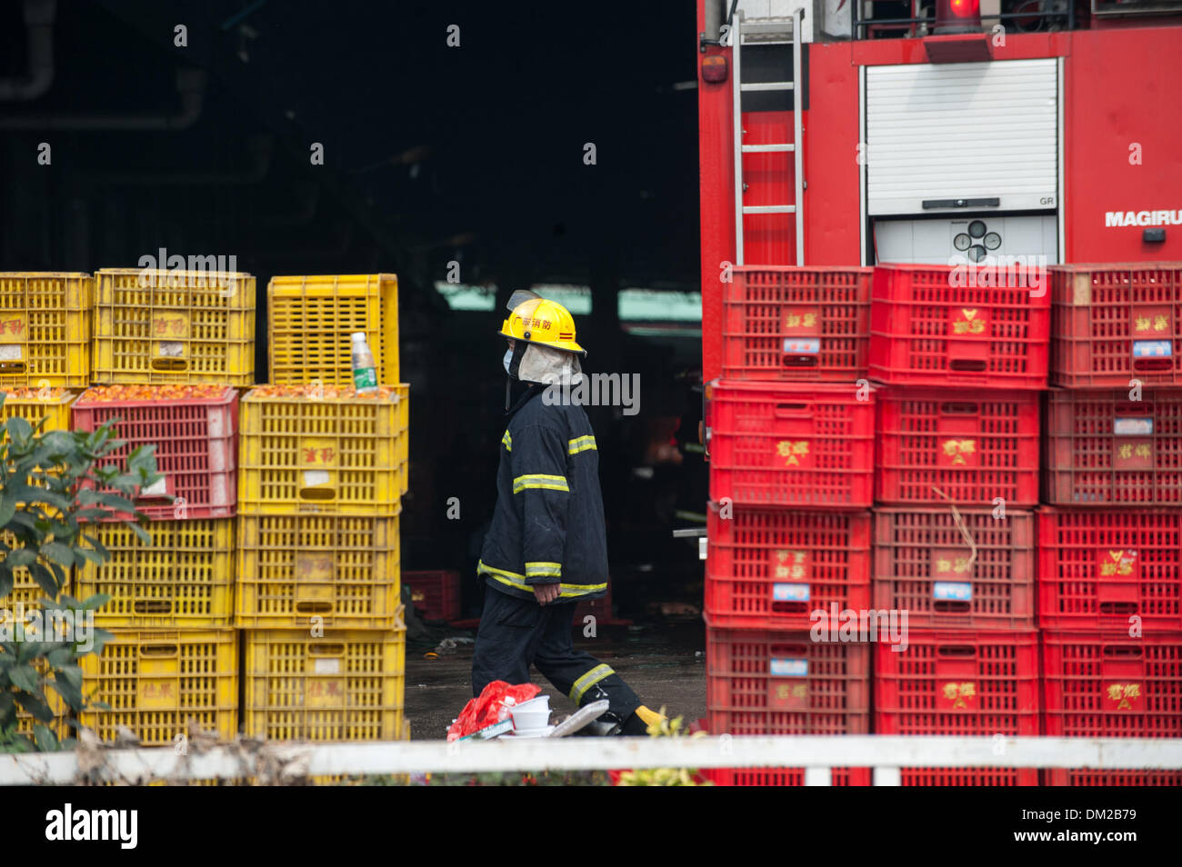 Shenzhen, China's Guangdong Province. 11th Dec, 2013. A fire fighter ...