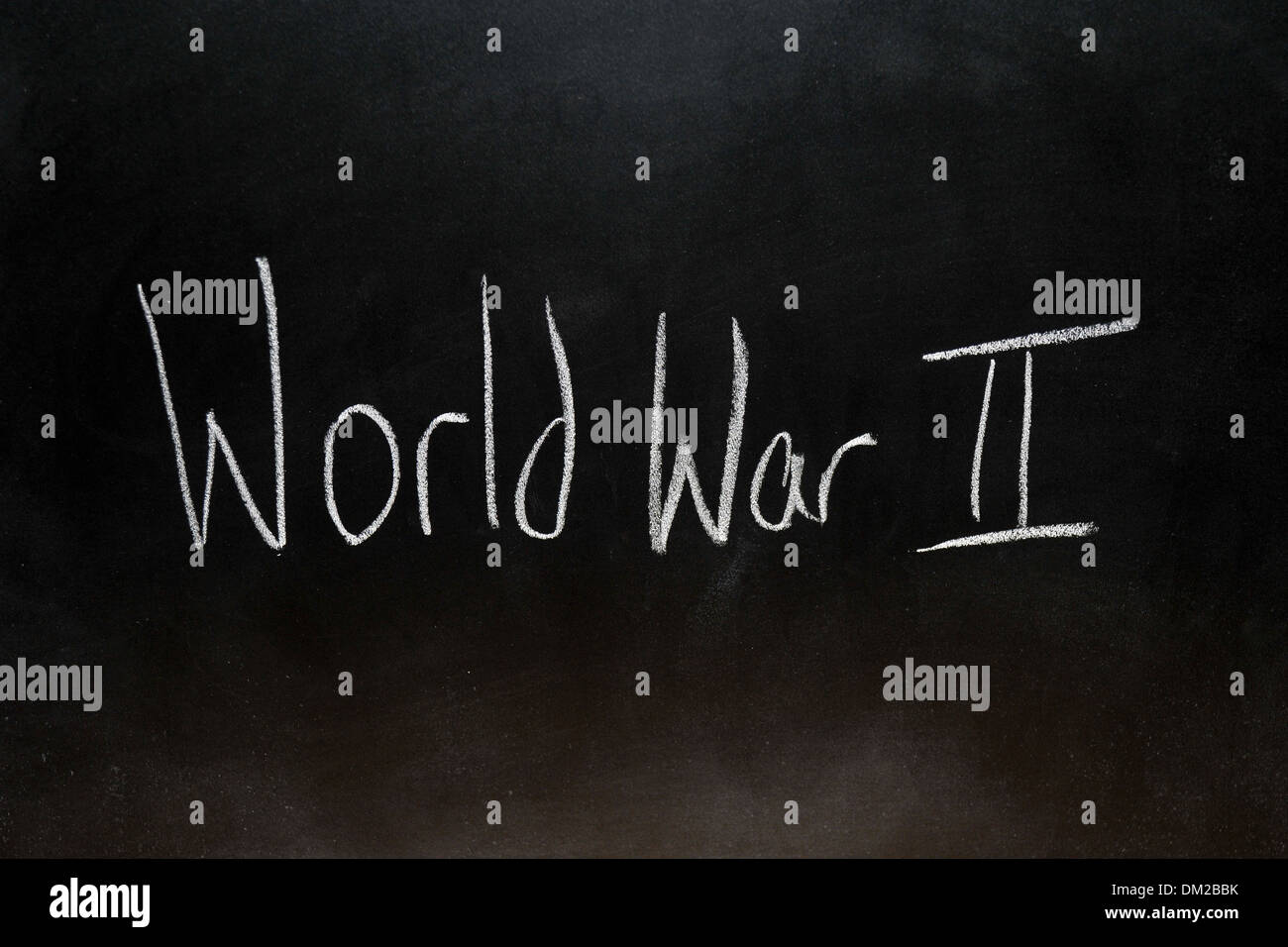 Close up of a blackboard with World War II written on it in chalk Stock ...