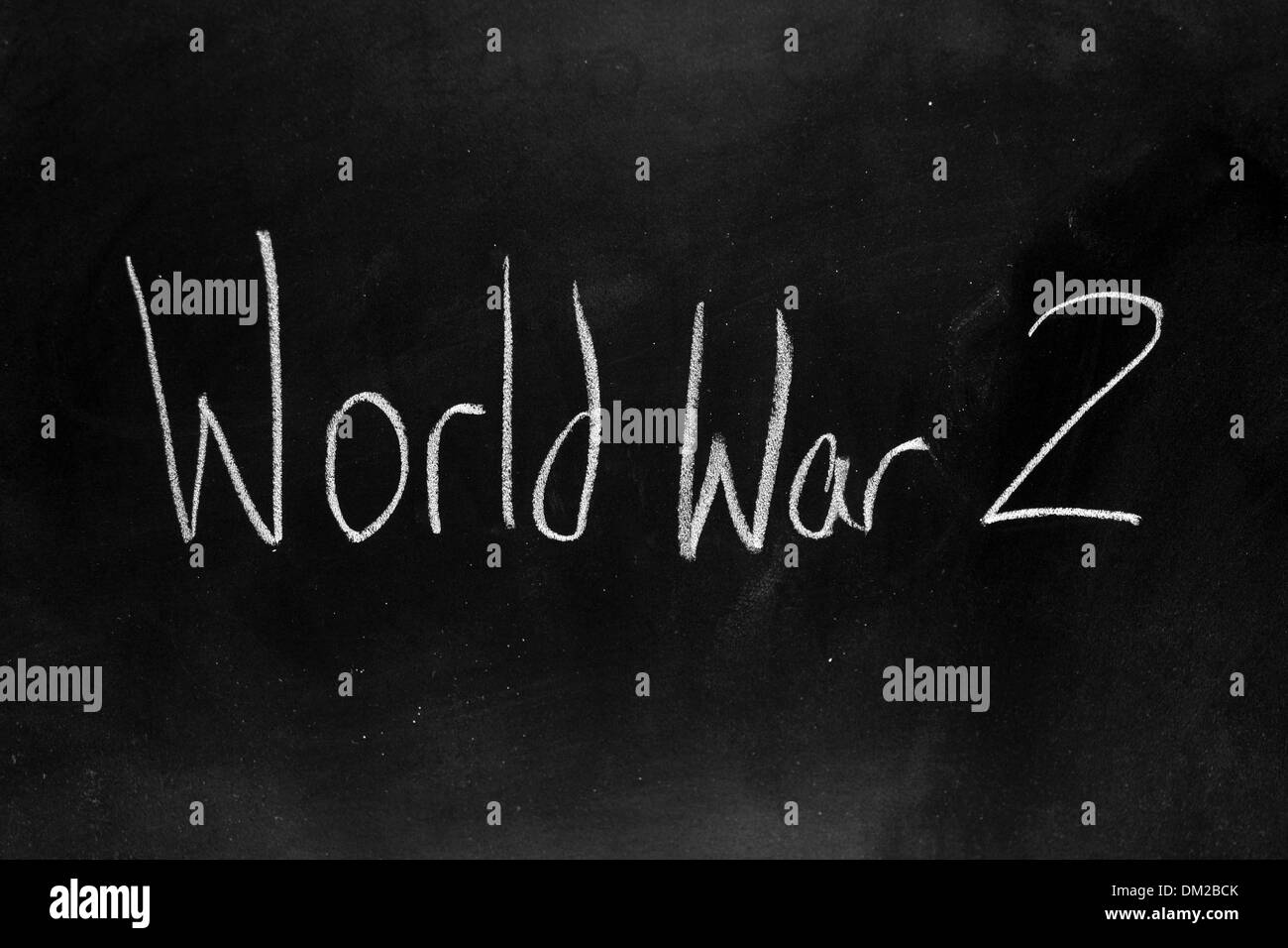Close up of a blackboard with World War 2 written on it in chalk Stock ...