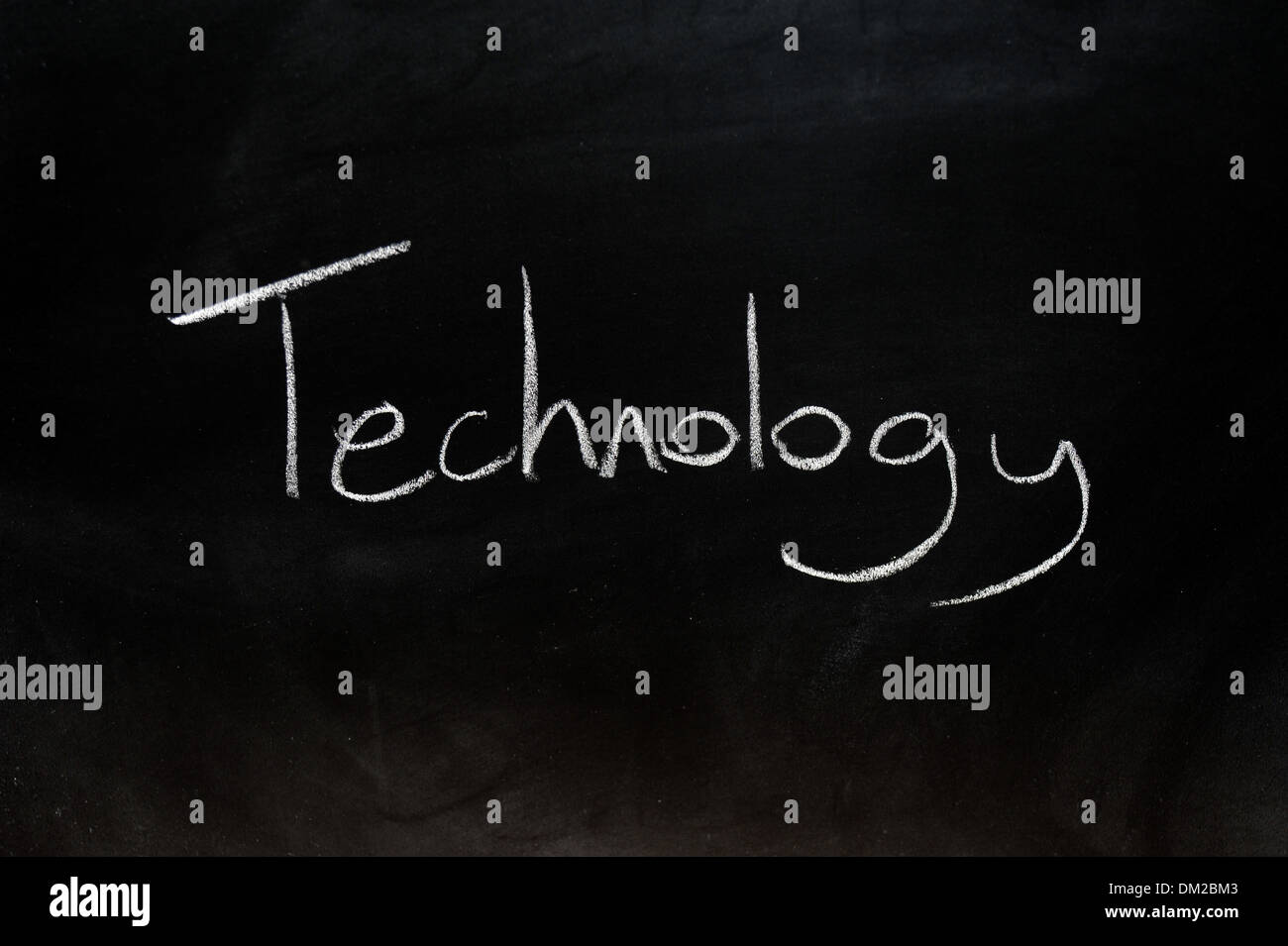 Close up of a blackboard with Technology written on it in chalk Stock ...
